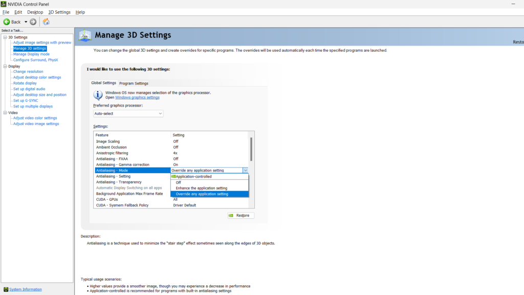 مهم‌ترین تنظیمات Nvidia Control Panel