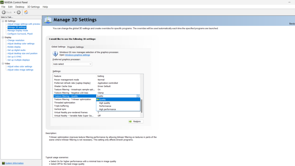 مهم‌ترین تنظیمات Nvidia Control Panel